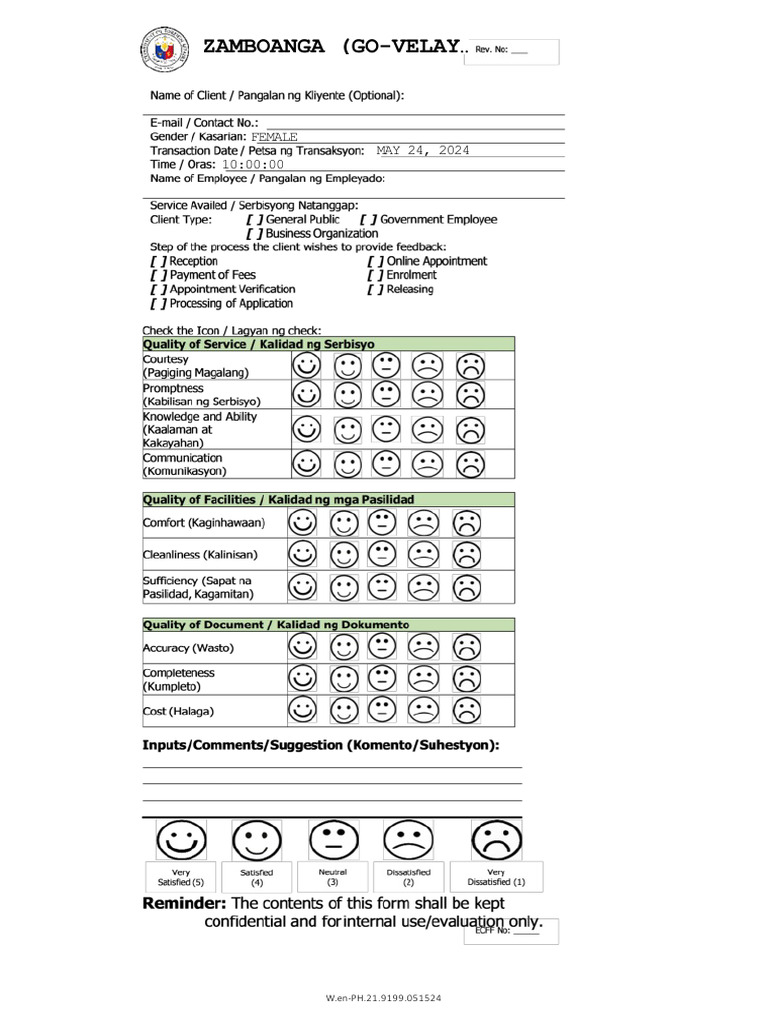 Feedback Form | PDF
