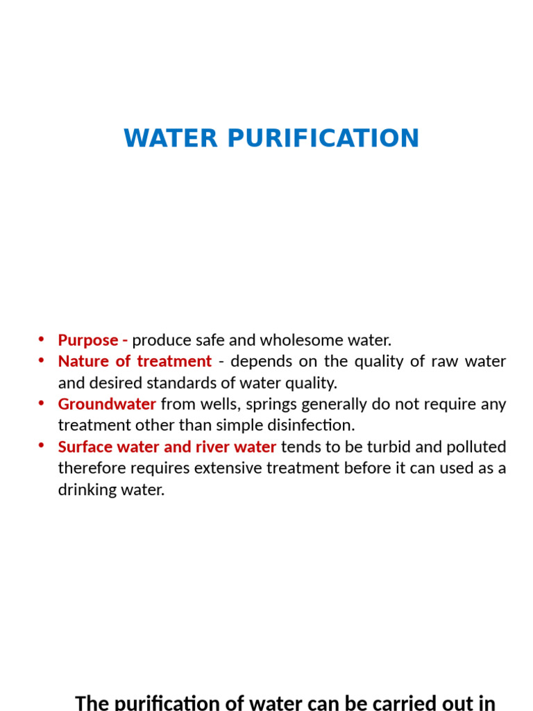 Water Purification Methods Explained | PDF | Water Purification ...