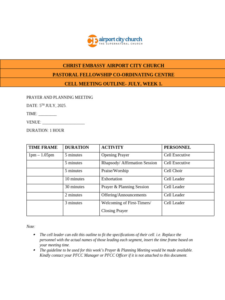 Cell Meeting Outline-14 | PDF