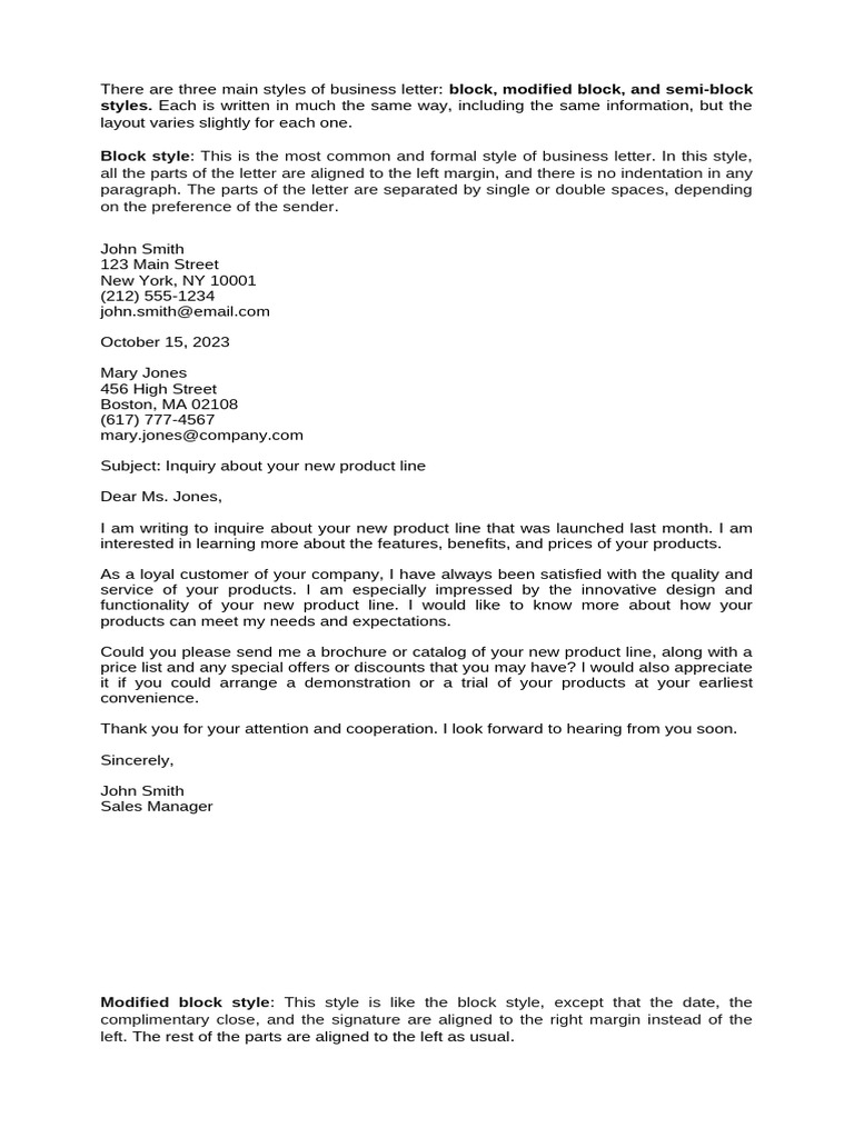 Business Letter Formats Explained | PDF | Text