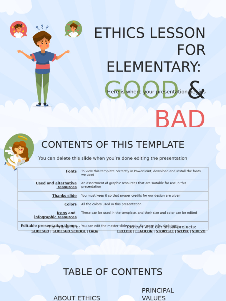 Ethics Lesson For Elementary - Good and Bad by Slidesgo | PDF | Planets ...