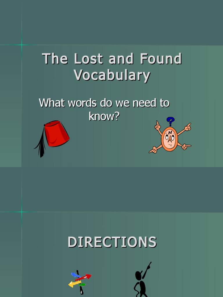 The Lost and Found Vocabulary | PDF
