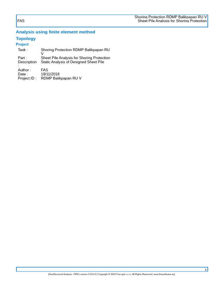 Sheet Pile Checking Result | PDF | Finite Element Method | Young's Modulus
