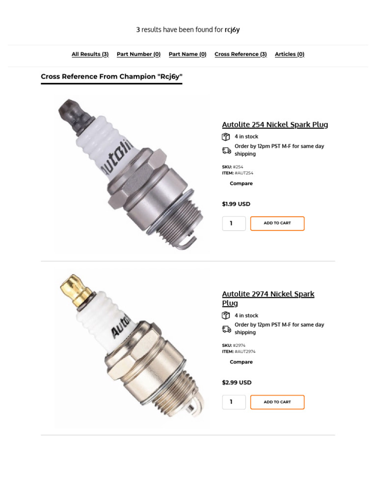 Spark Plug Cross Reference Guide | PDF