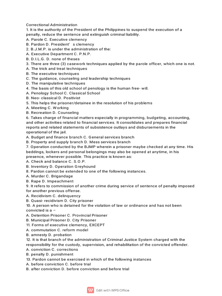 Correctional Administration | PDF