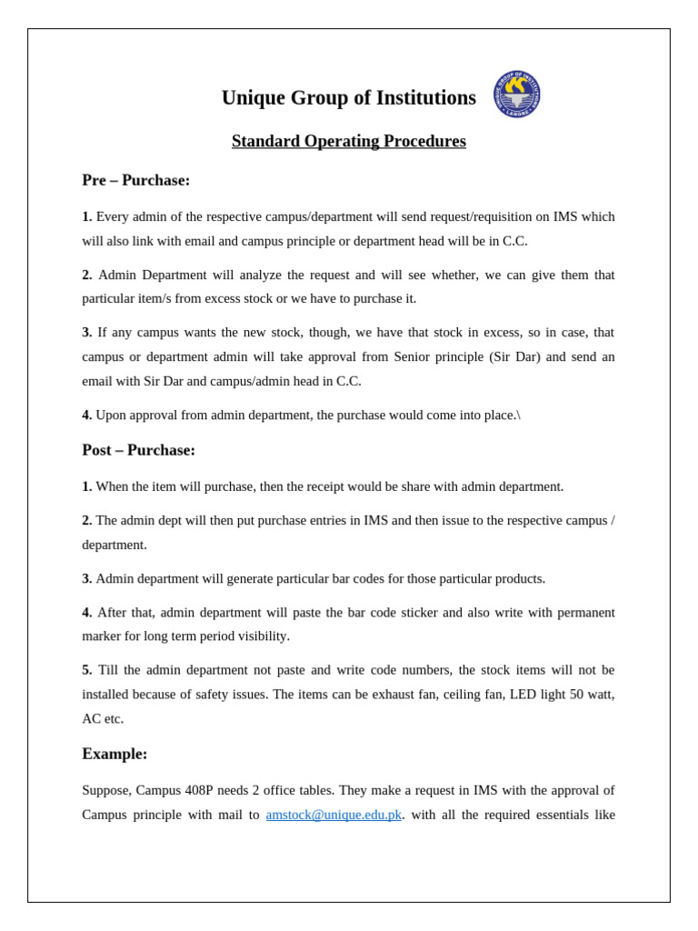 Standard Operating Procedures | PDF | Scrap