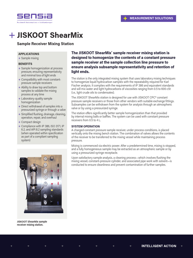 Measurement Product-Sheets Cam Ms Sampling Jiskoot-Shear-Mix Ps | PDF ...