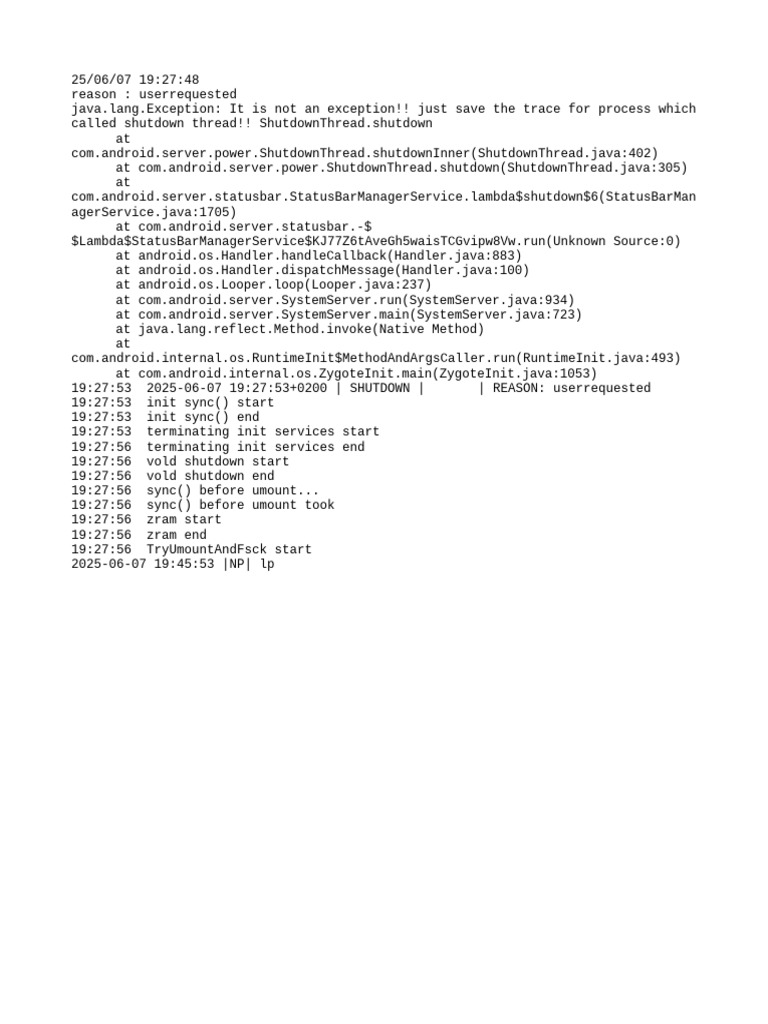 Power Off Reset Reason | PDF