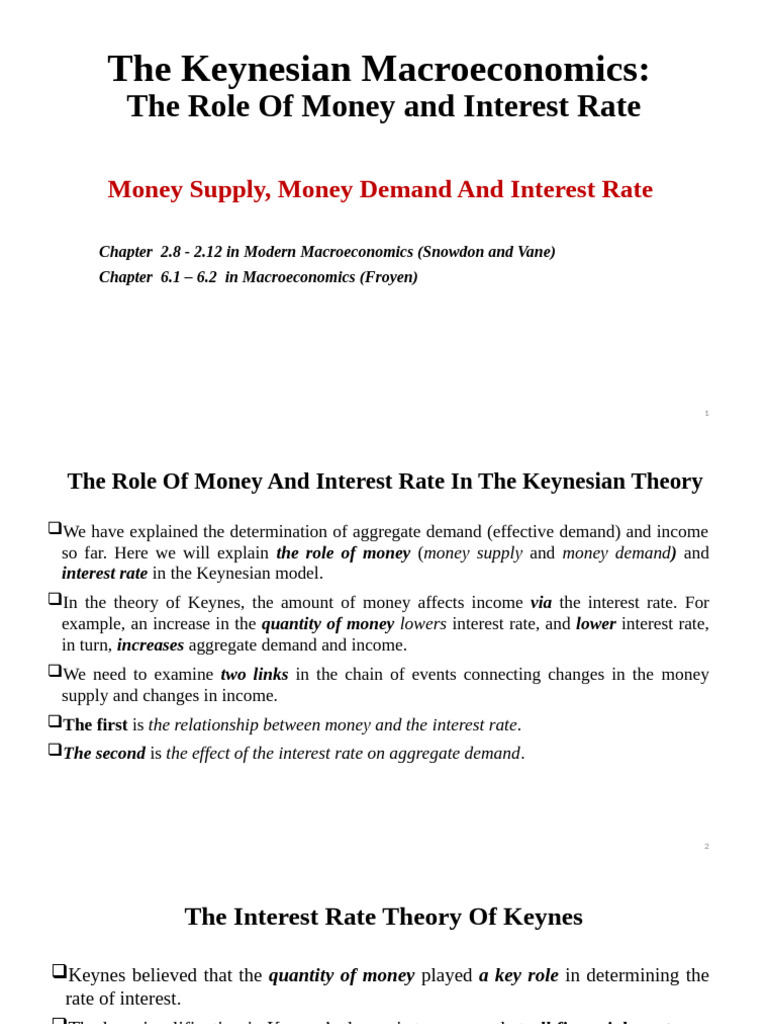 Speculative Demand and Interest Rates | PDF | Demand For Money | Interest