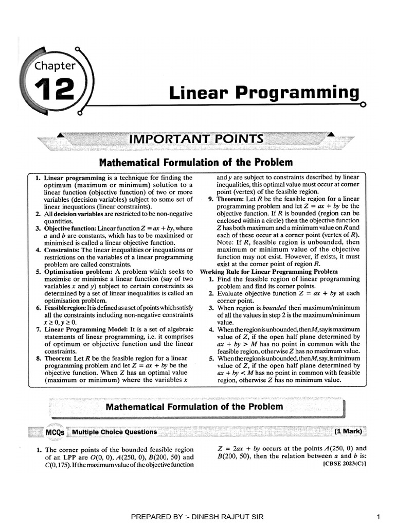 CH-12 LPP Pyqs | PDF