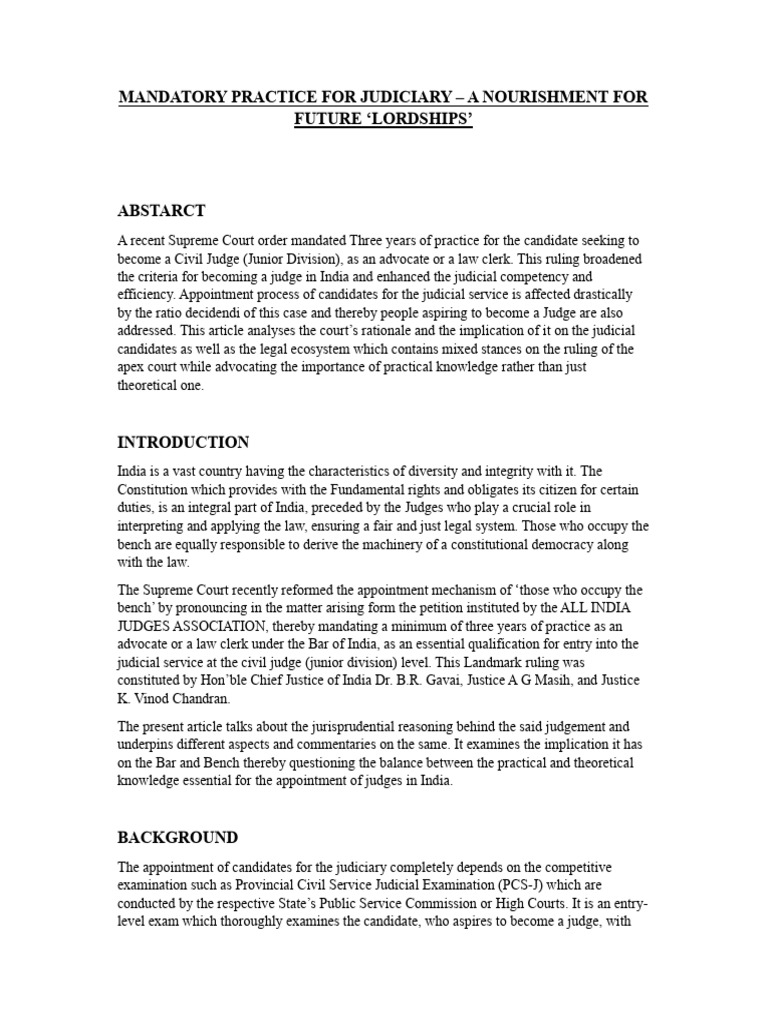 Mandatory Practice in Judiciary | PDF | Supreme Court Of The United ...