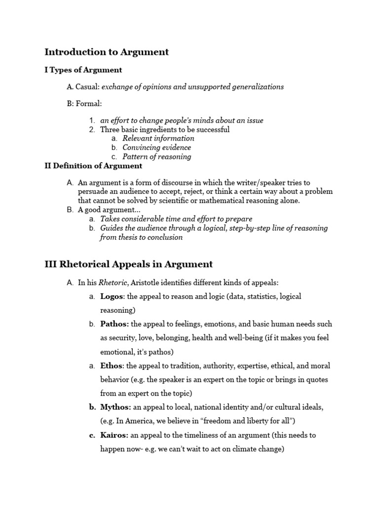 Understanding Argument Types and Appeals | PDF | Argument | Reason