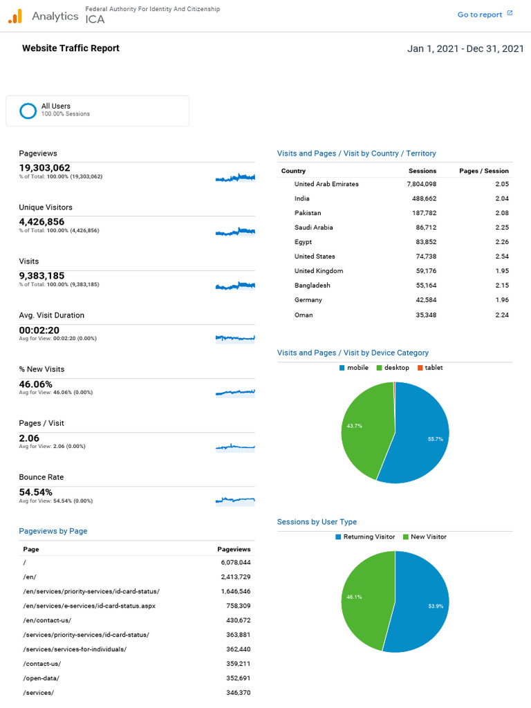 Analytics ICP Website Traffic Report | PDF | World Wide Web | Internet ...