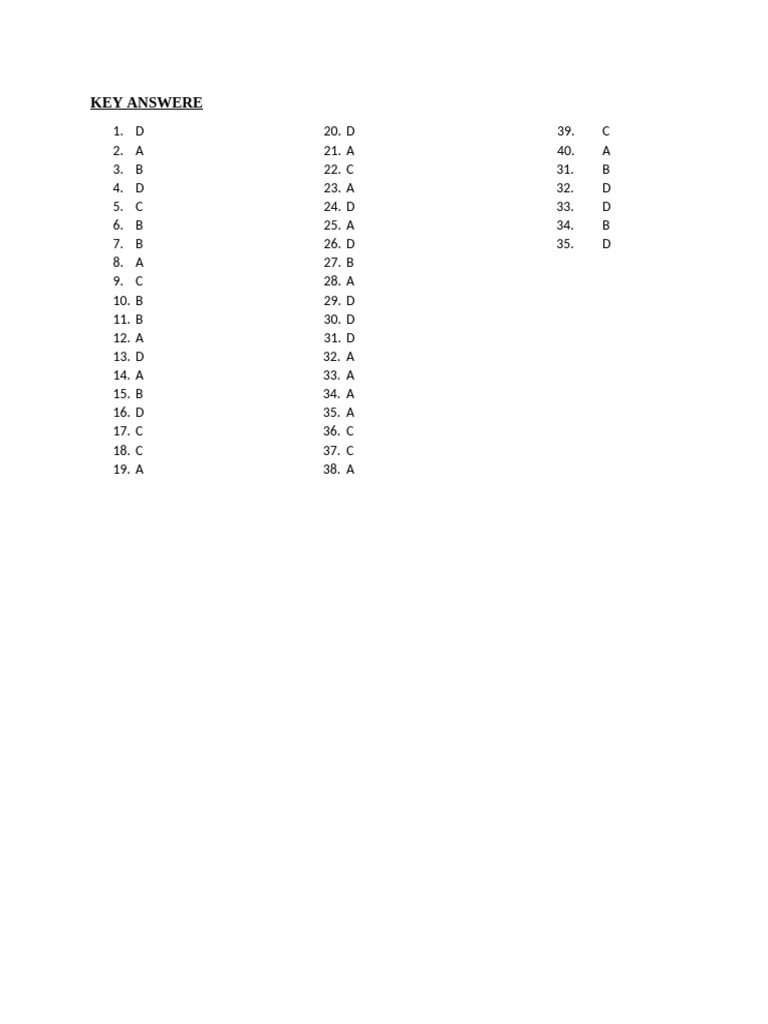 Key Answere | PDF