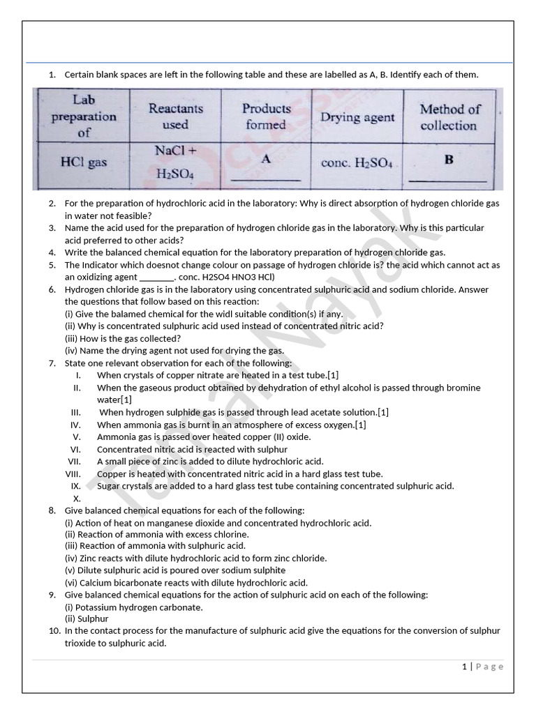 Chemistry - Different Acids, Compound | PDF | Sulfuric Acid | Nitric Acid