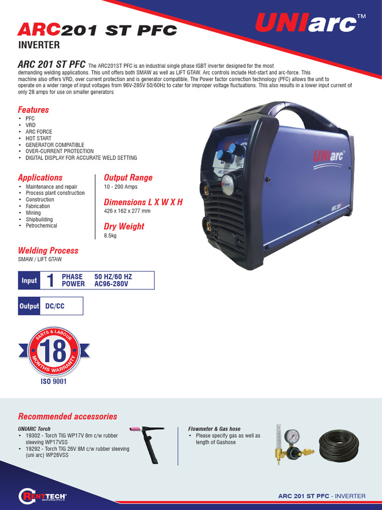 Arc - 201 ST PFC - Datasheet (HR) | PDF | Welding | Construction