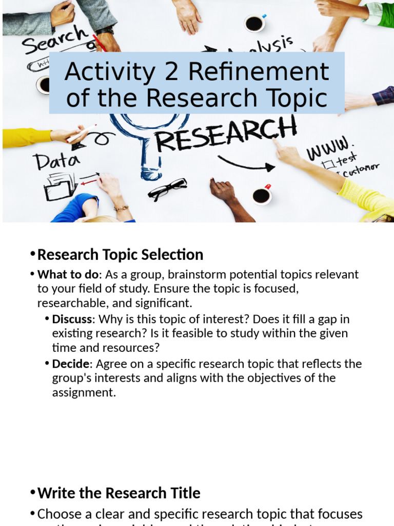 Activity 2 Refinement of Research Topic | PDF | Questionnaire | Citation