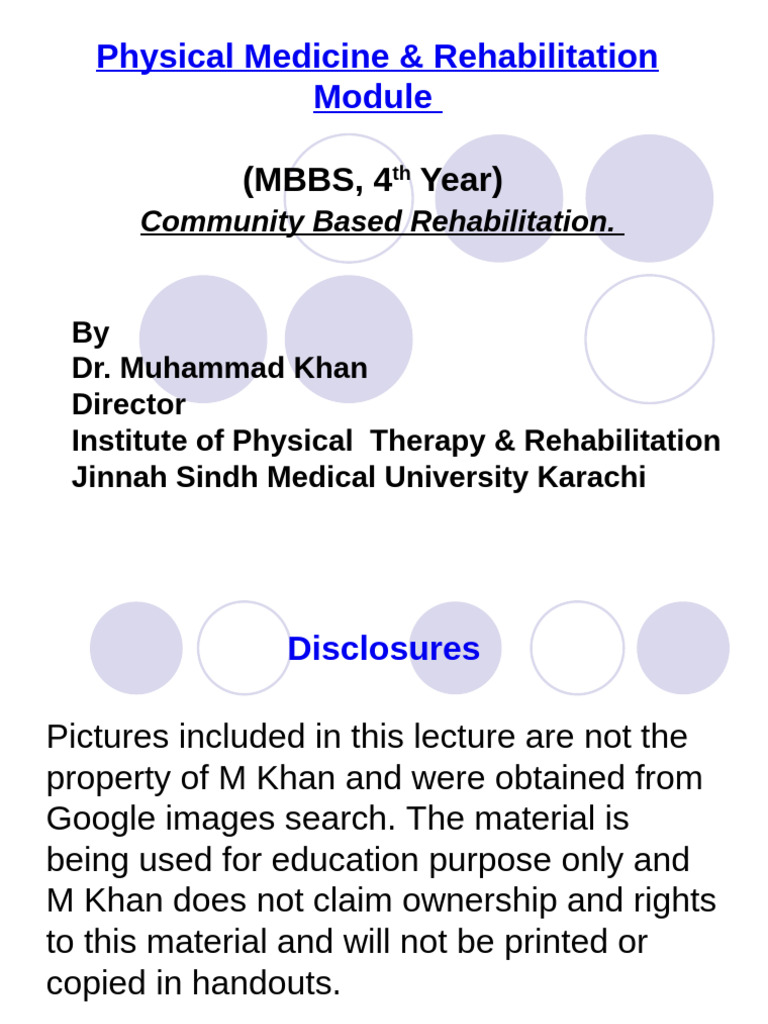 Community-Based Rehabilitation Overview | PDF | Physical Therapy ...