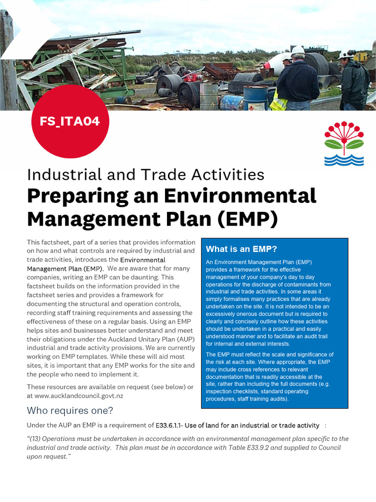Environmental Management Plan Guide | PDF | Risk | Occupational Safety ...