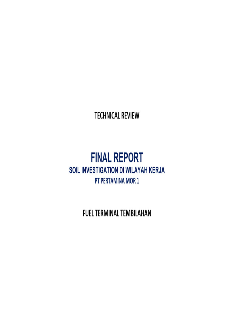 Laporan Investigasi Tanah Tembilahan | PDF