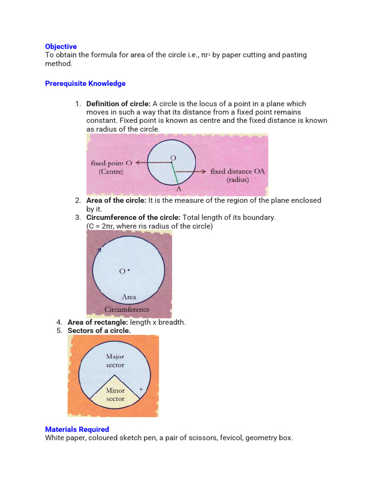 Area of Circle via Paper Folding | PDF | Circle | Area