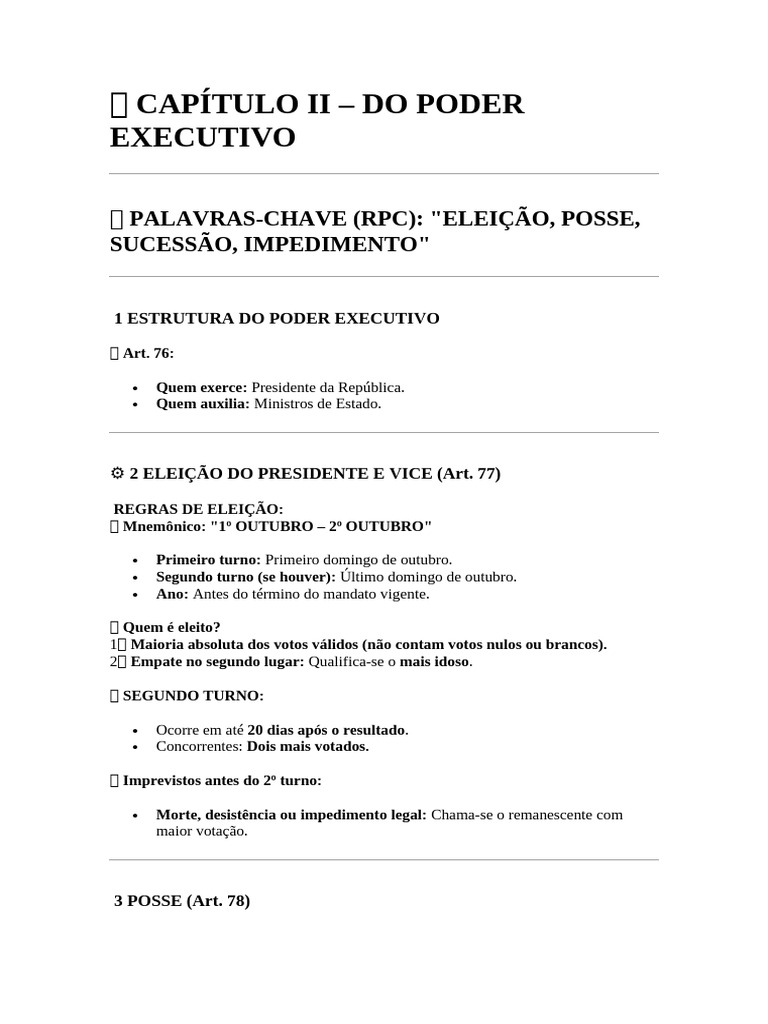 Estrutura e Atribuições do Poder Executivo | PDF | Eleições | Ministros ...