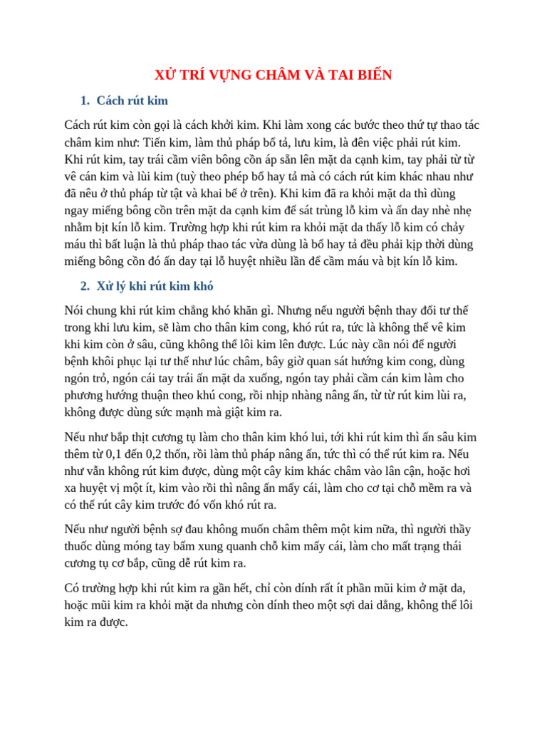 Xử Trí Vựng Châm | PDF