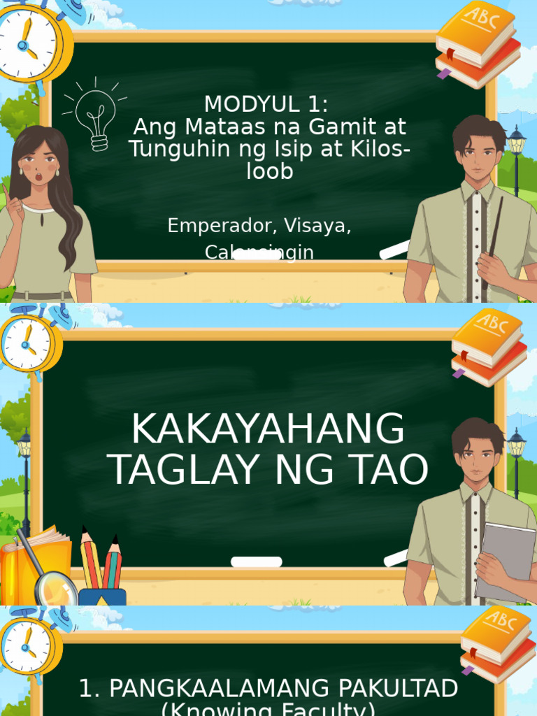 MODULE 1 QUARTER 1 ESP (Ang Mataas Na Gamit at Tunguhin NG Isip at ...
