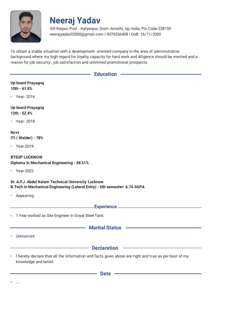 Neeraj Yadav - Resume | PDF