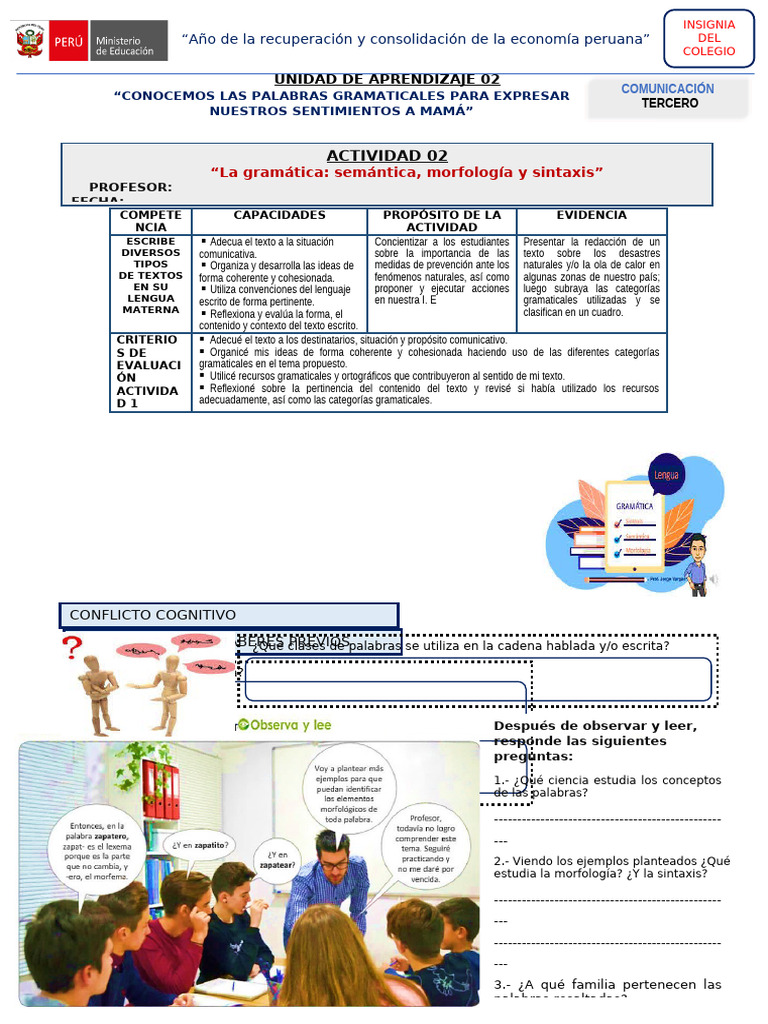 Gramática y Expresión de Sentimientos | PDF | Gramática | Morfología ...