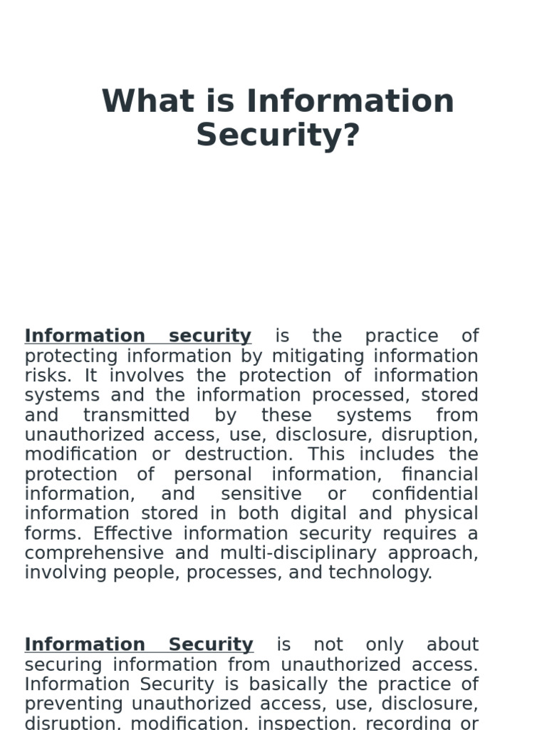 Understanding Information Security Basics | PDF | Information Security ...