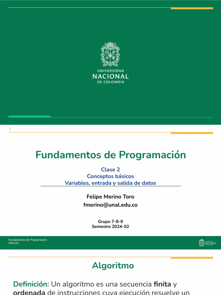 Clase 2-Entrada y Salida de Datos | PDF | Algoritmos | Programación de computadoras