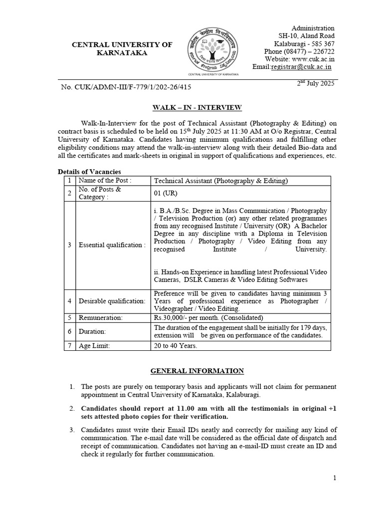 Walk in Interview Photo and Editing | PDF