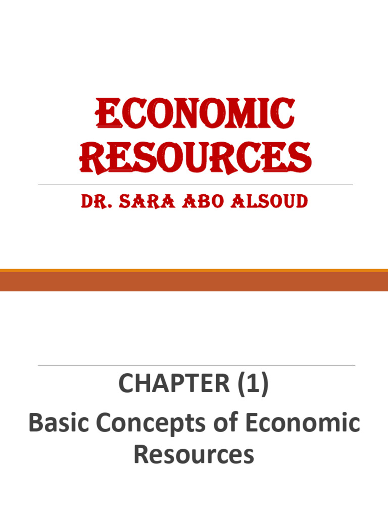 Understanding Economic Resources Basics | PDF | Resource Depletion ...