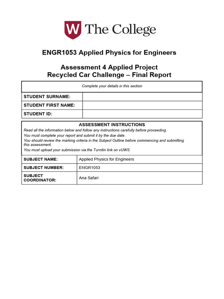 Engineering Project Report | PDF | Analysis | Experiment