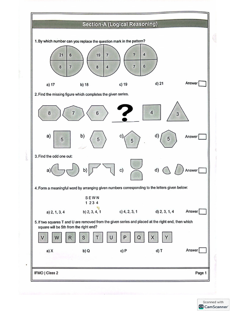 CLASS 2 IMO Sample Paper | PDF