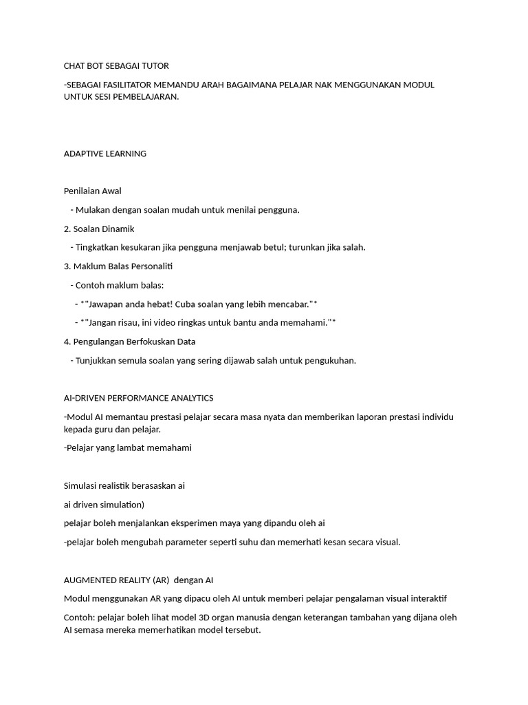 Modul AI untuk Pembelajaran Interaktif | PDF
