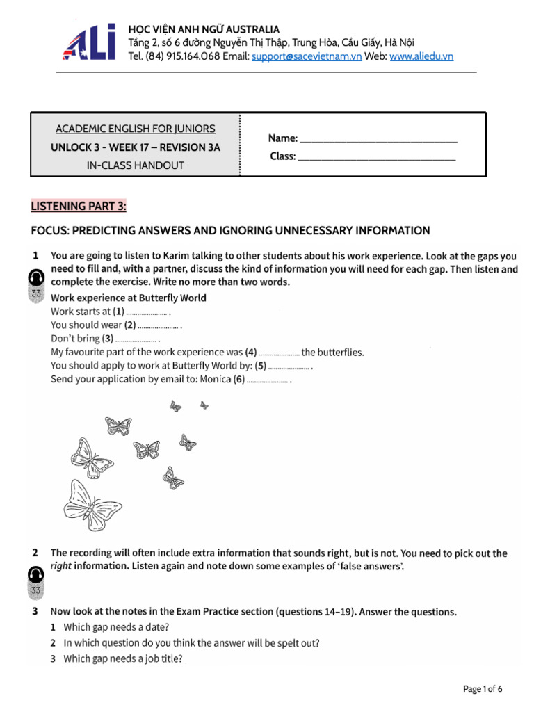 U3 w17 Revision 3a (Handout) | PDF