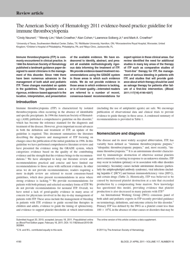 Ash Itp | PDF | Bleeding | Hepatitis C