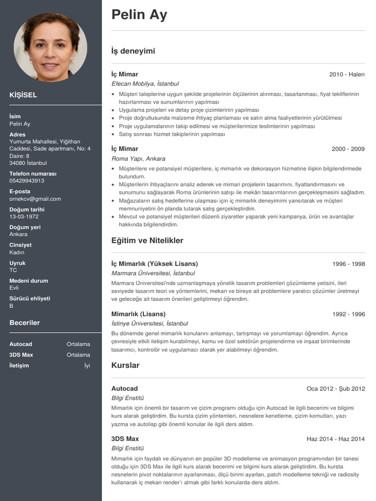 CV Ornek Mimar | PDF