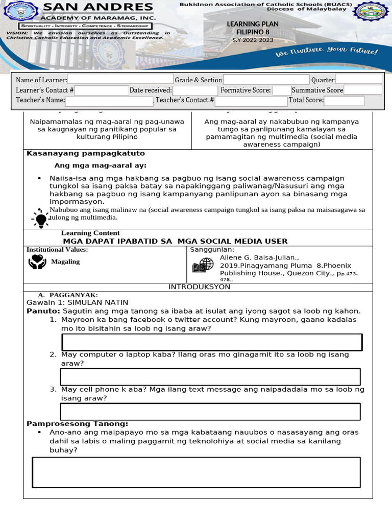 q3 Week-2 Grade-8 LP | PDF