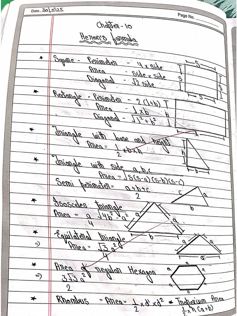 Maths (Herons Formula) | PDF