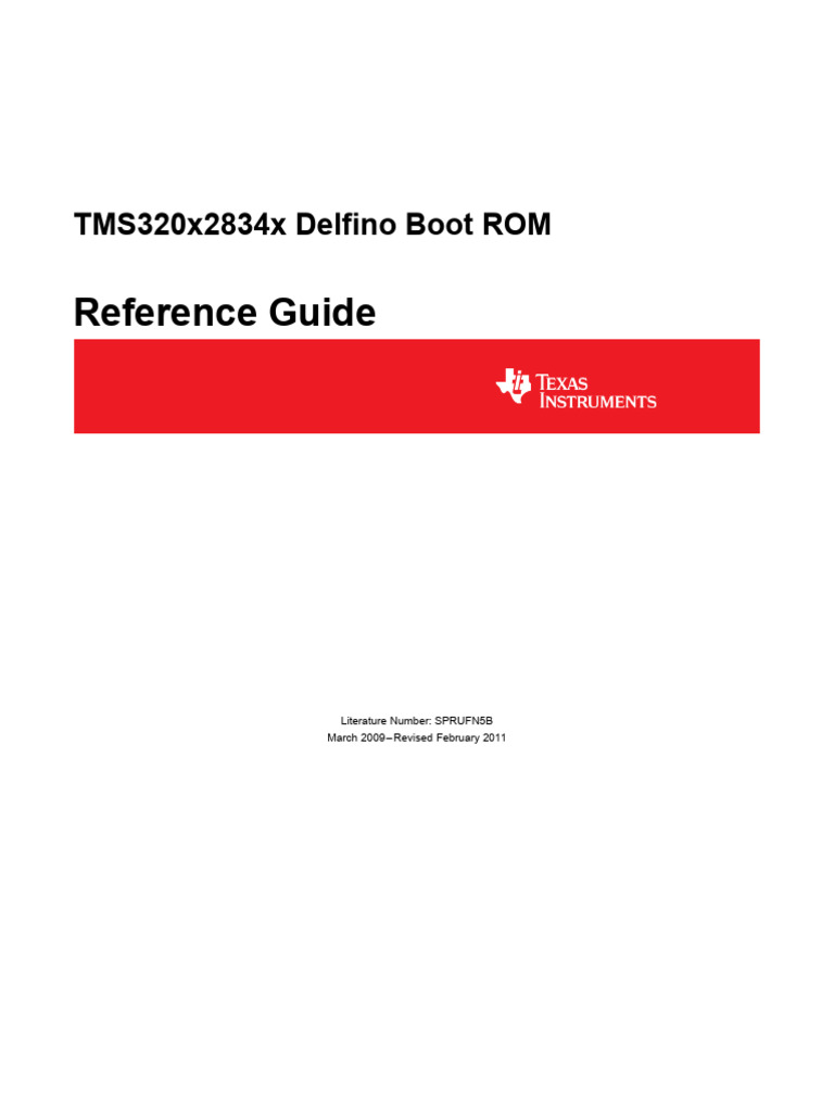 TMS320x2834x Delfino Boot ROM Reference Guide | PDF | Booting ...