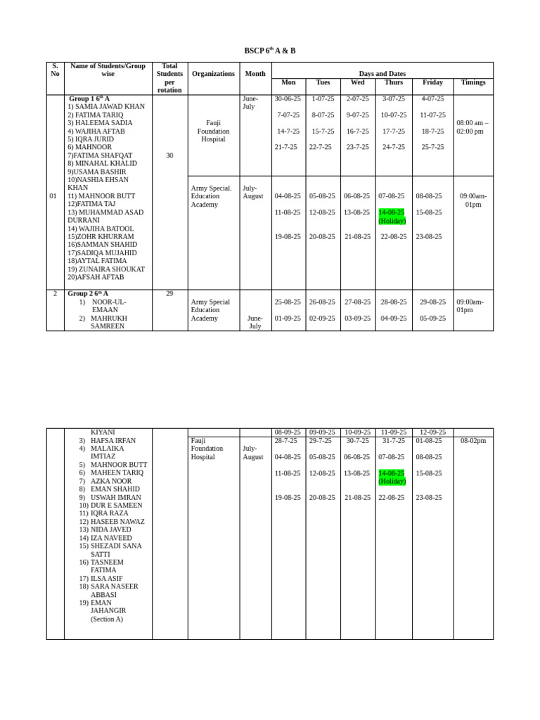 Final BS Placement Plan | PDF