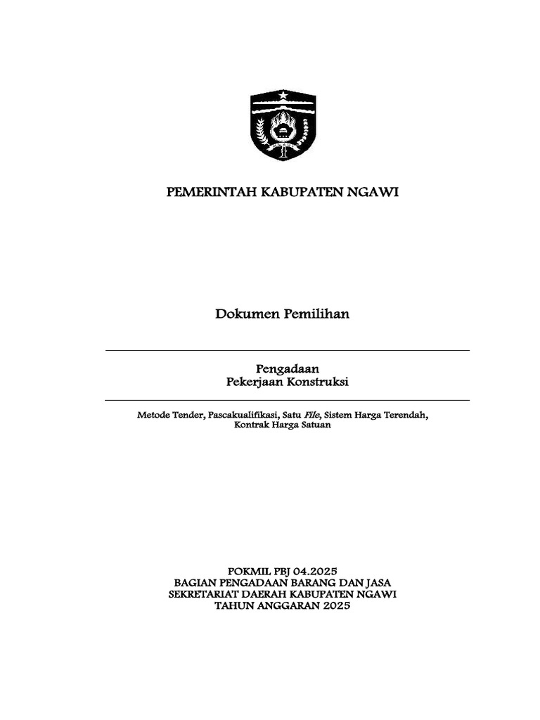Dokumen Pemilihan Belanja Modal Bangunan Gedung Kantor Rehabilitasi Gedung Wisma Ngawi Agro ...