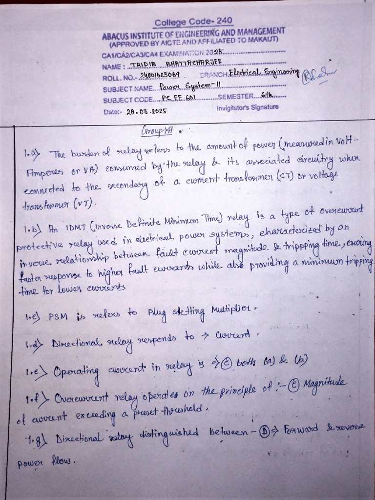 Tridib Bhattacharjee - Power System II | PDF