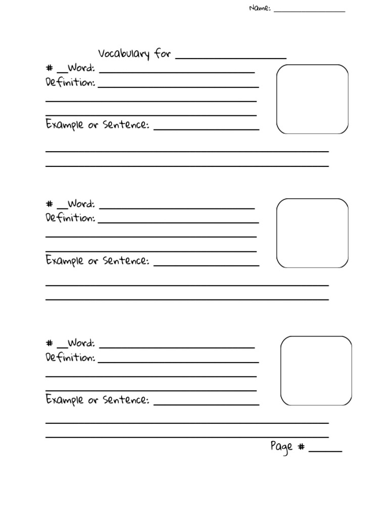VocabularyTemplate 1VocabularyTemplate 1 | PDF