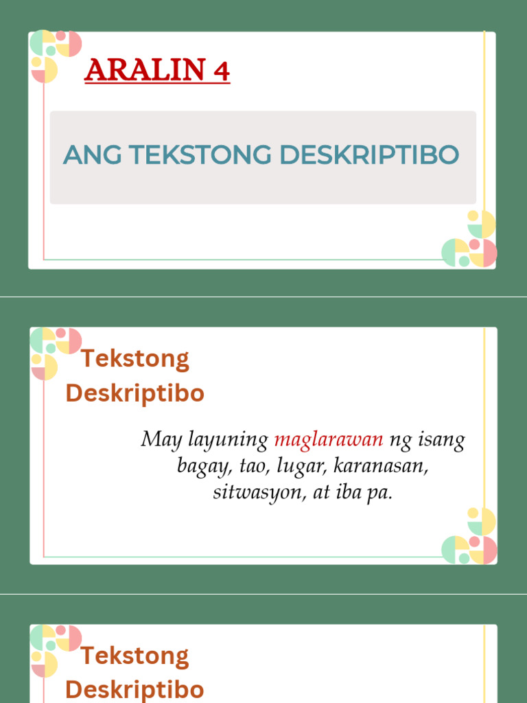 Tekstong Deskriptibo | PDF