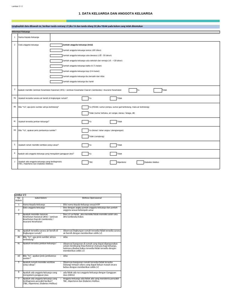 Kartu Ceklis Kunjungan Rumah | PDF
