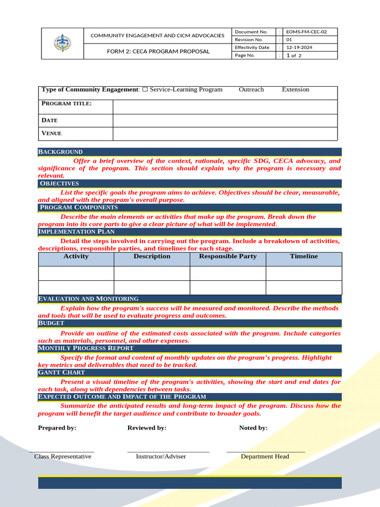 FM CEC 02 Form 2 Proposal | PDF
